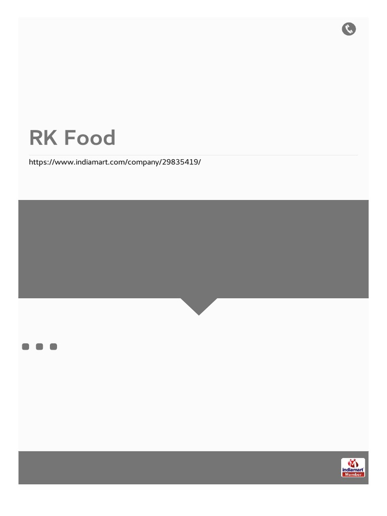 RK Food Manufacturer Profile on IndiaMART | PDF | Career & Growth ...