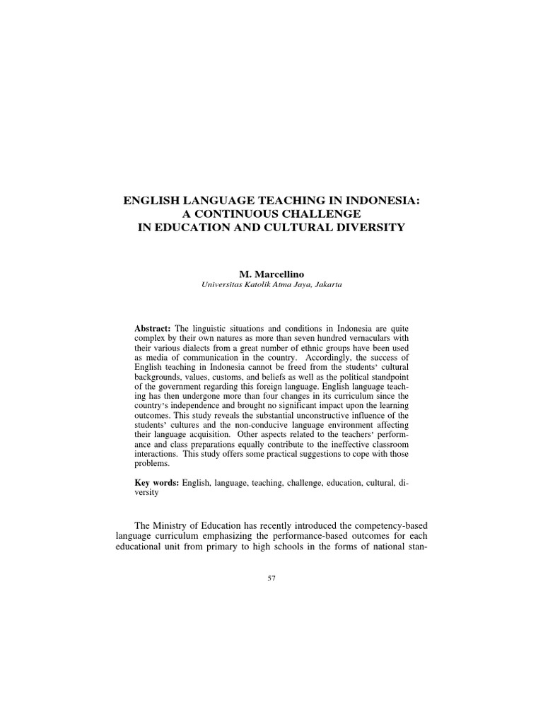 English Language Teaching In Indonesia Pdf Pdf Language Education