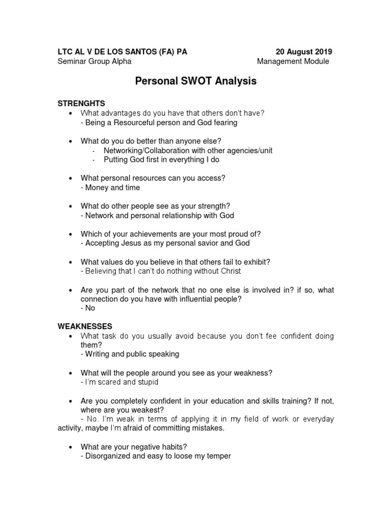 SWOT Analysis | PDF | Swot Analysis | Psychology