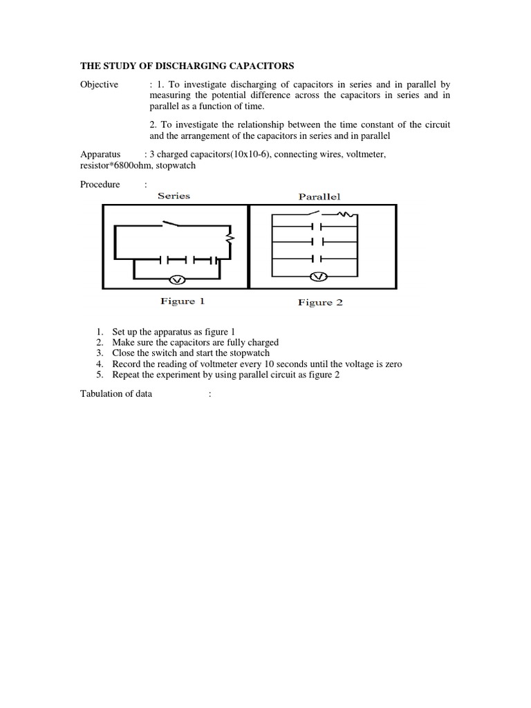 The Study of Discharging Capacitors | PDF