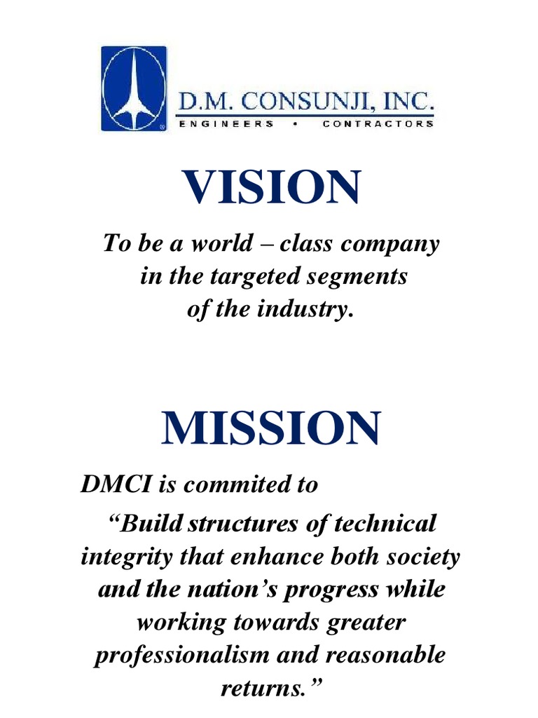 Dmci Mission & Vision | PDF