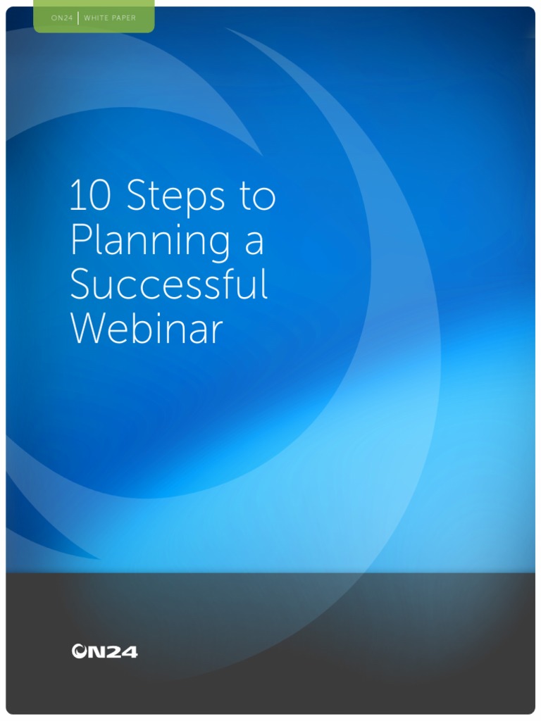 10 Steps To Planning Successful Webinars | PDF | Web Conferencing ...