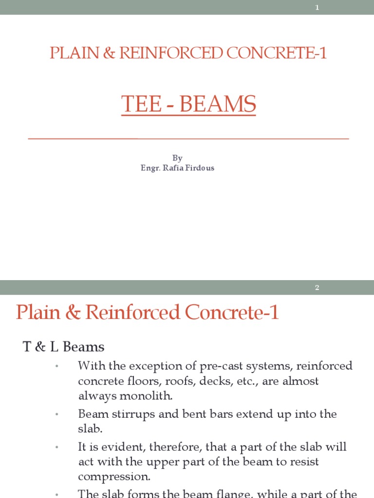 Tee - Beams: Plain & Reinforced Concrete-1 | PDF | Solid Mechanics ...
