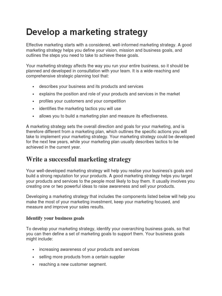Crafting an Effective Marketing Strategy | PDF | Marketing Strategy ...