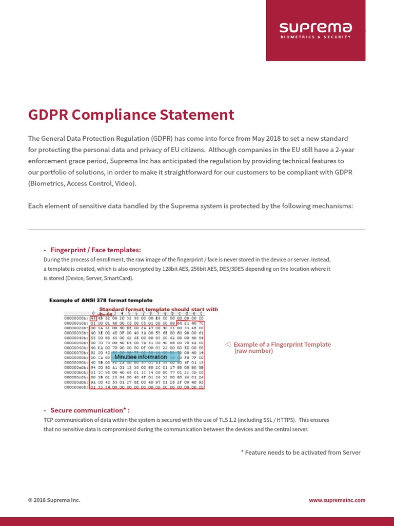 GDPR Compliance Statement | PDF | Smart Card | Transport Layer Security
