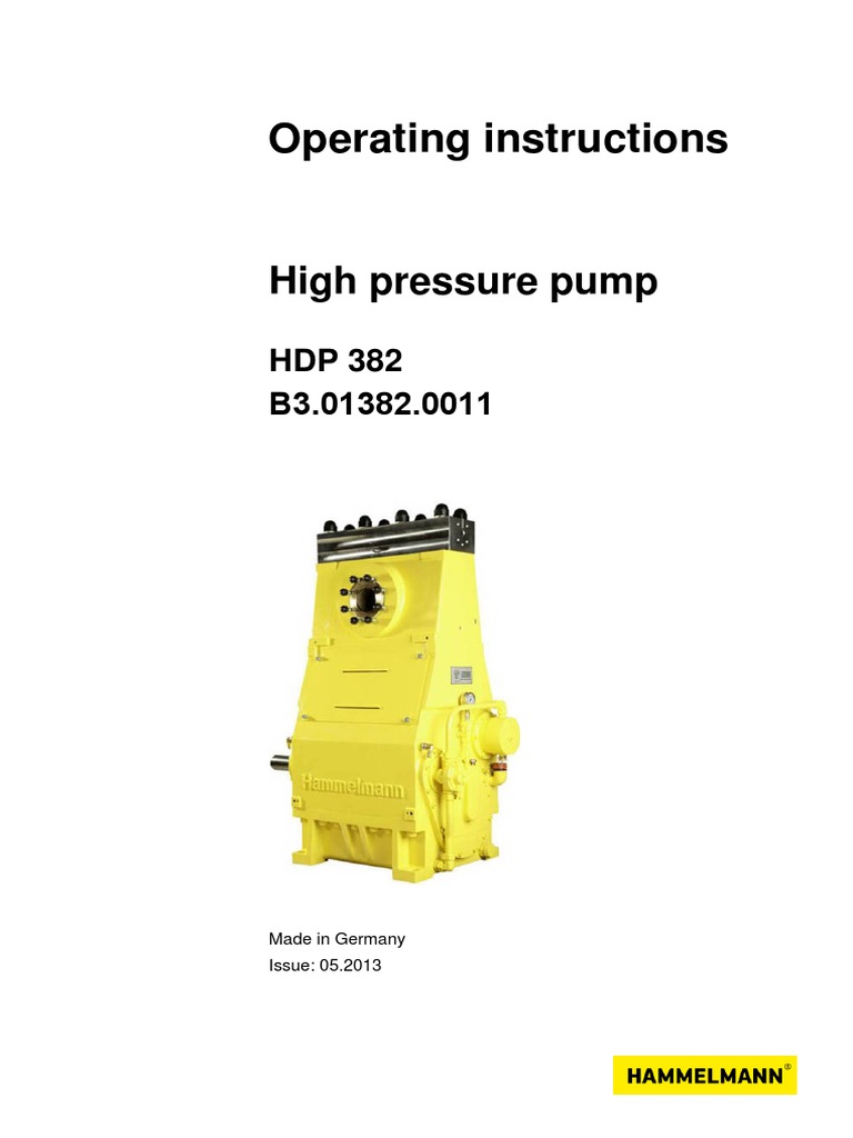 Operating Instructions: High Pressure Pump | PDF | Safety | Pump
