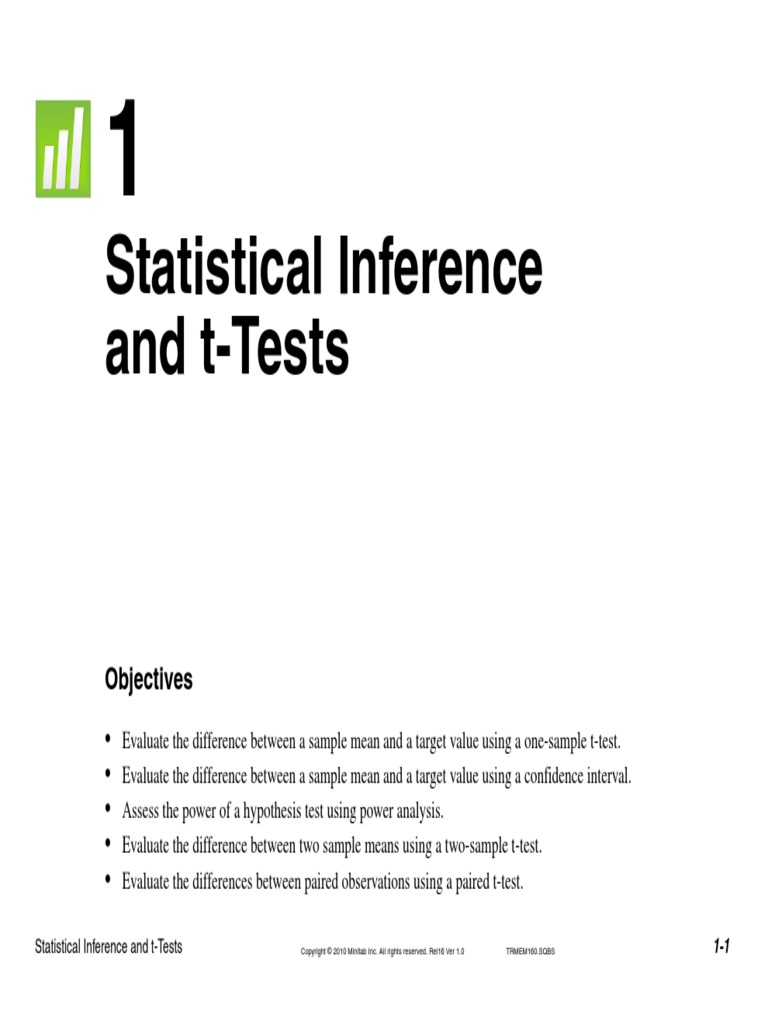 Statistical Inference and T-Tests: Objectives | Download Free PDF ...