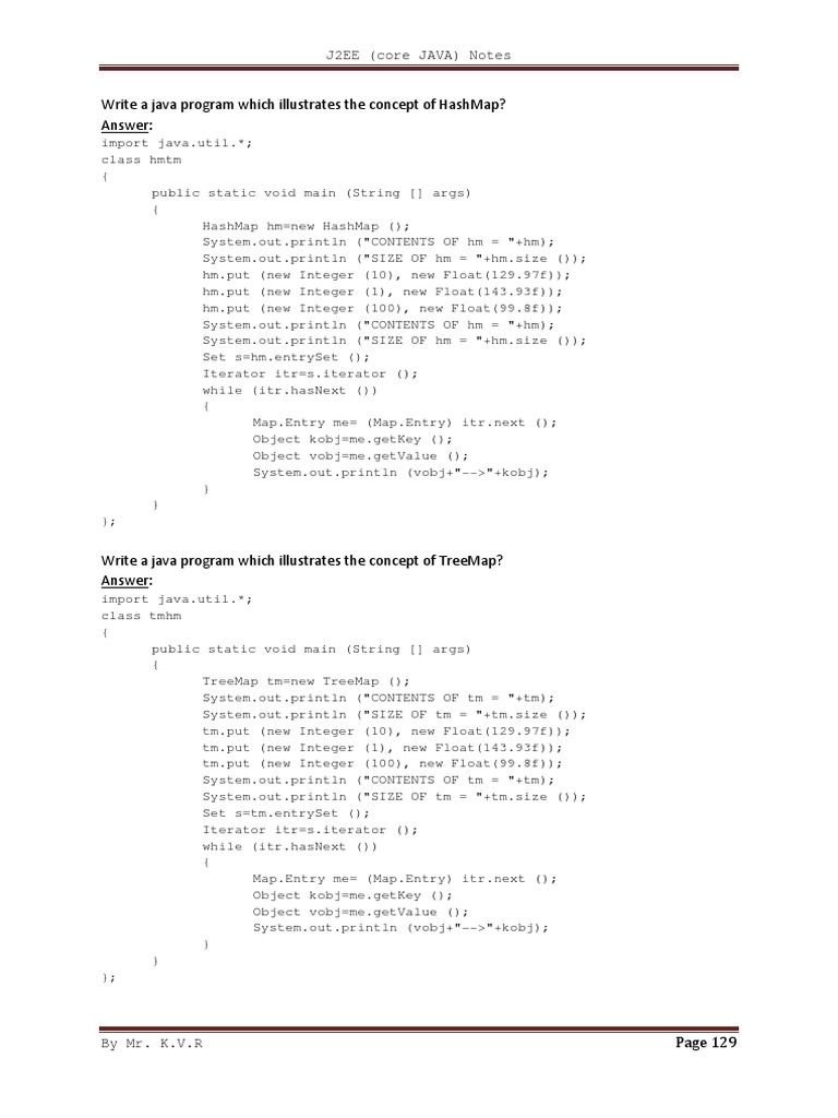 K V Rao Core Java PDF 3 PDF | PDF