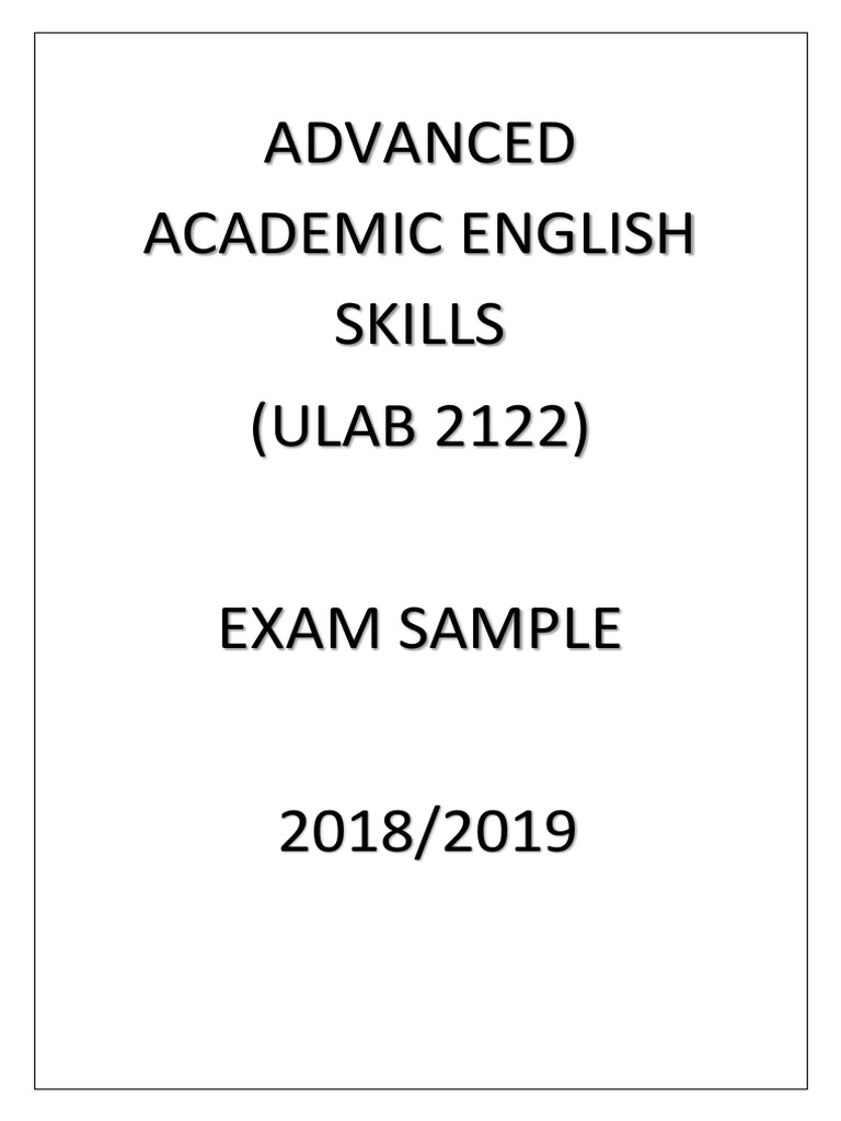 Sample Exam Paper 1 | Download Free PDF | Lecture | Classroom