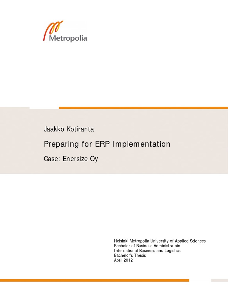 Preparing For ERP Implementation PDF | PDF | Enterprise Resource ...