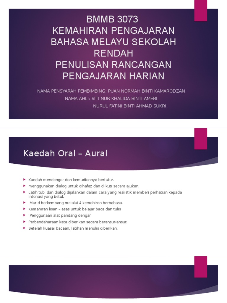Kaedah Oral-Aural dalam Pengajaran Melayu | PDF