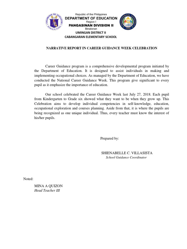 Career Guidance Narrative Report | PDF