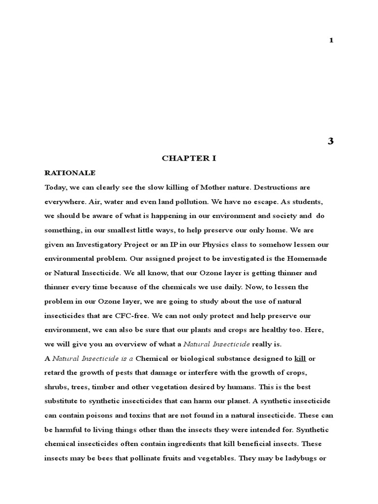 Natural Insecticide Investigatory Project | PDF | Insecticide | Pesticide