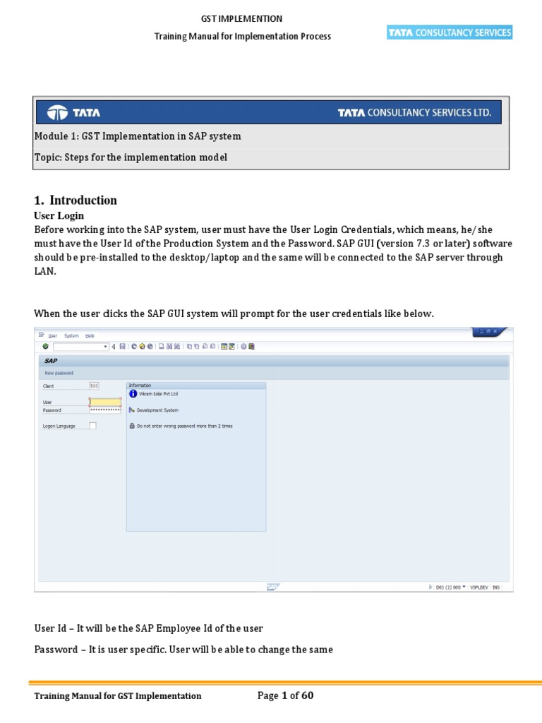 User Login: Training Manual For GST Implementation | PDF | Invoice ...