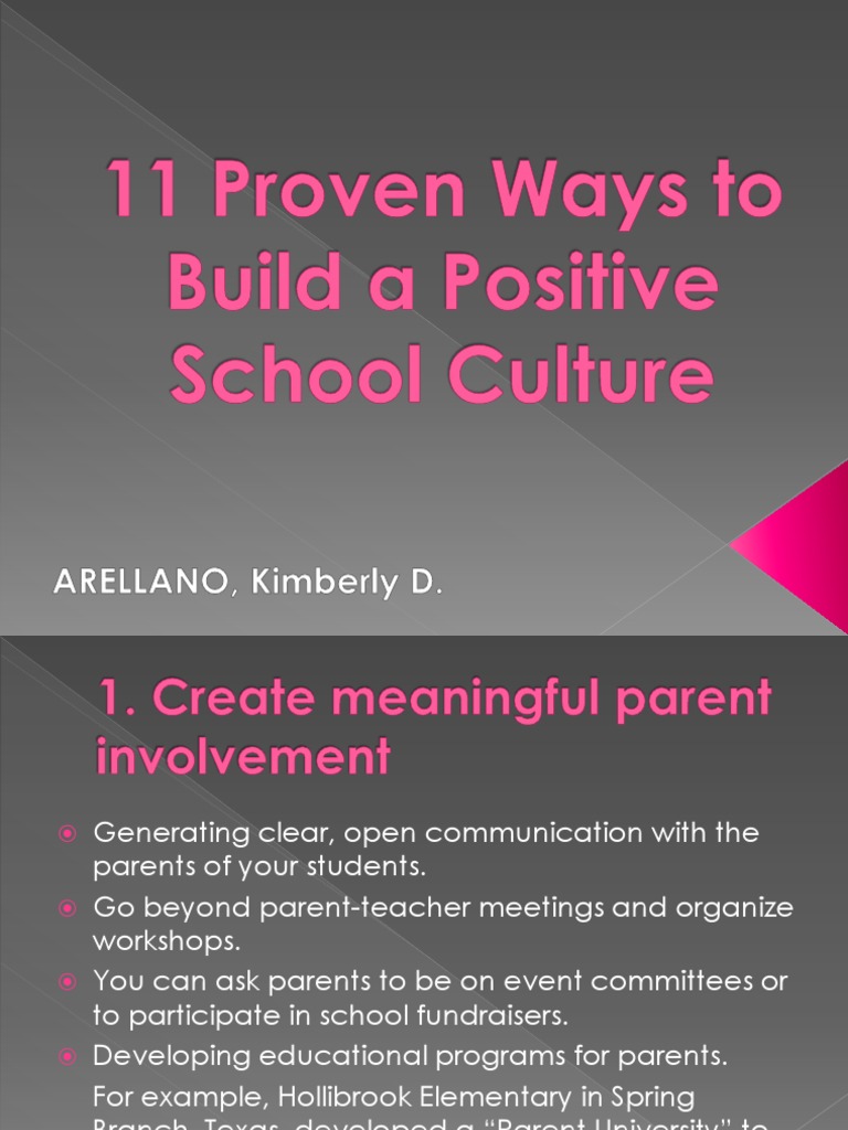 Building a Positive School Culture | PDF | Teachers | Teaching Method
