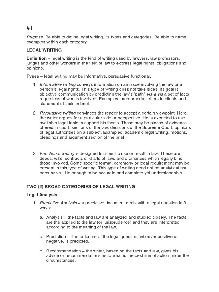 Understanding Legal Writing Types | PDF | Citation | Brief (Law)