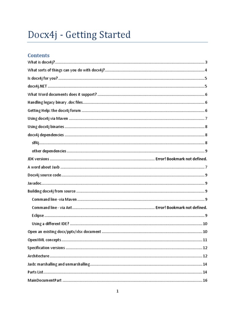 Docx4j - Getting Started | PDF | Software Engineering | Computer File Formats