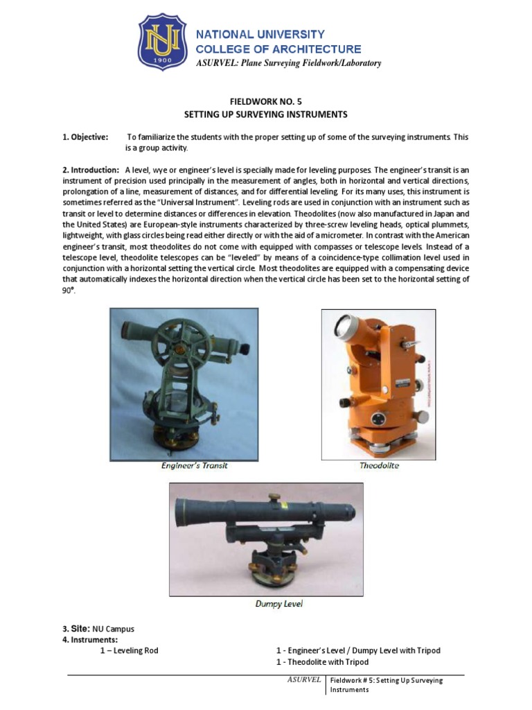 5 - Setting Up Surveying Instruments | PDF | Surveying | Equipment
