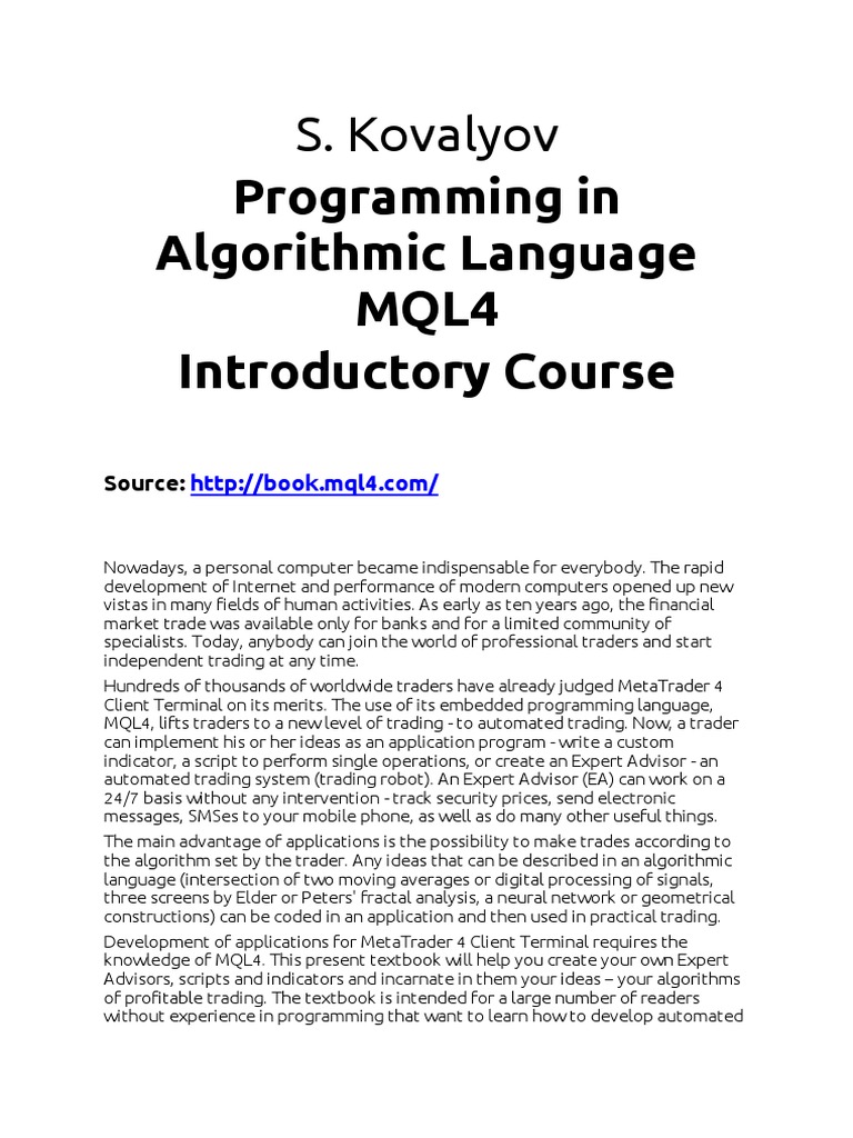 1 - Mql4-Book | PDF | Integer (Computer Science) | Data Type
