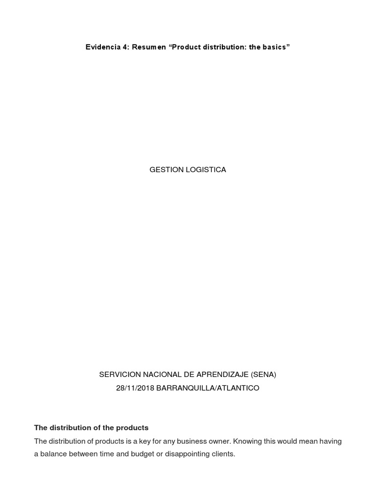 Product Distribution Basics Explained | PDF