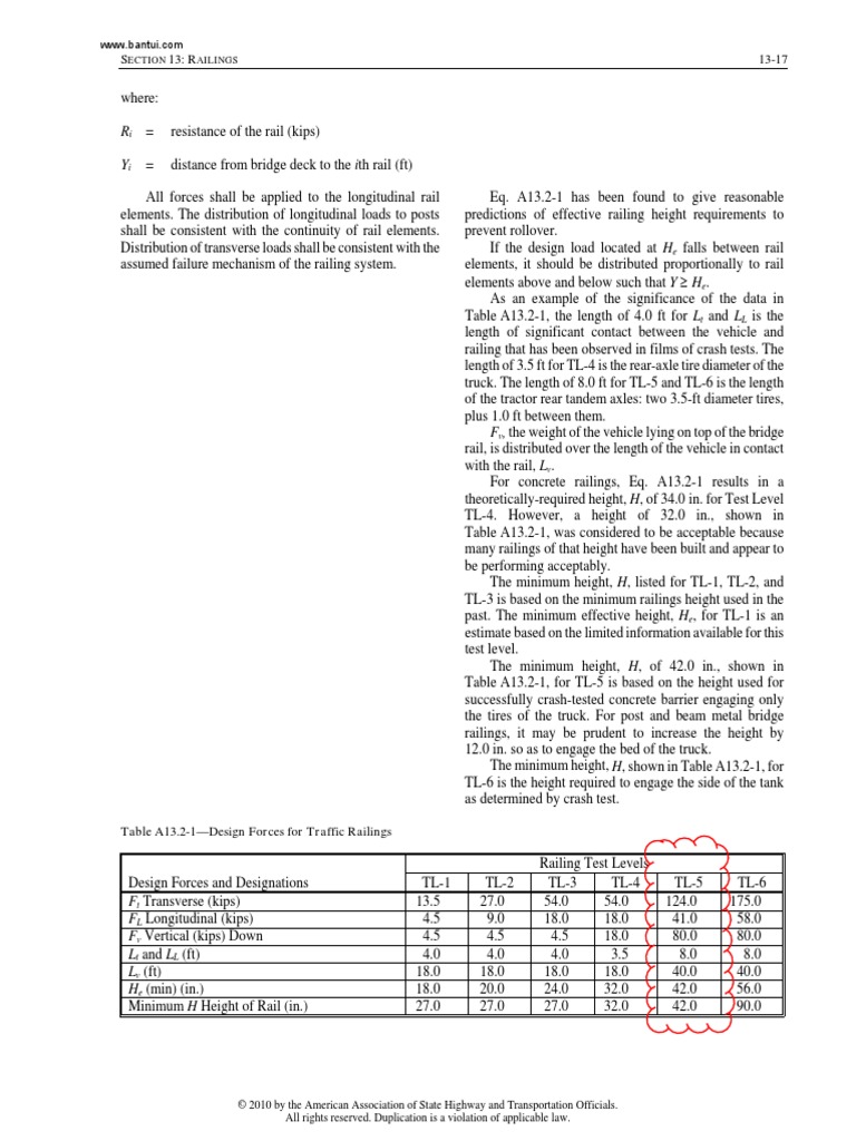 SECTION 13 RAILINGS Table A13.2-1 Design PDF | Download Free PDF | Yield (Engineering) | Concrete