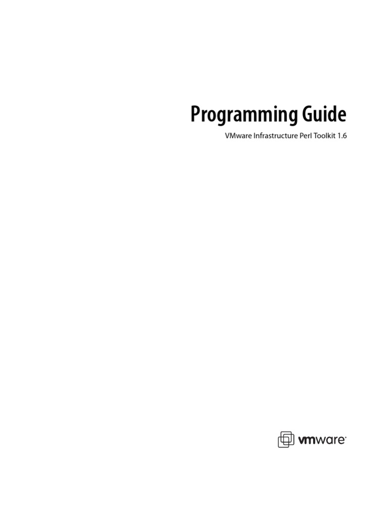 Programming Guide: Vmware Infrastructure Perl Toolkit 1.6 | PDF | Command Line Interface ...