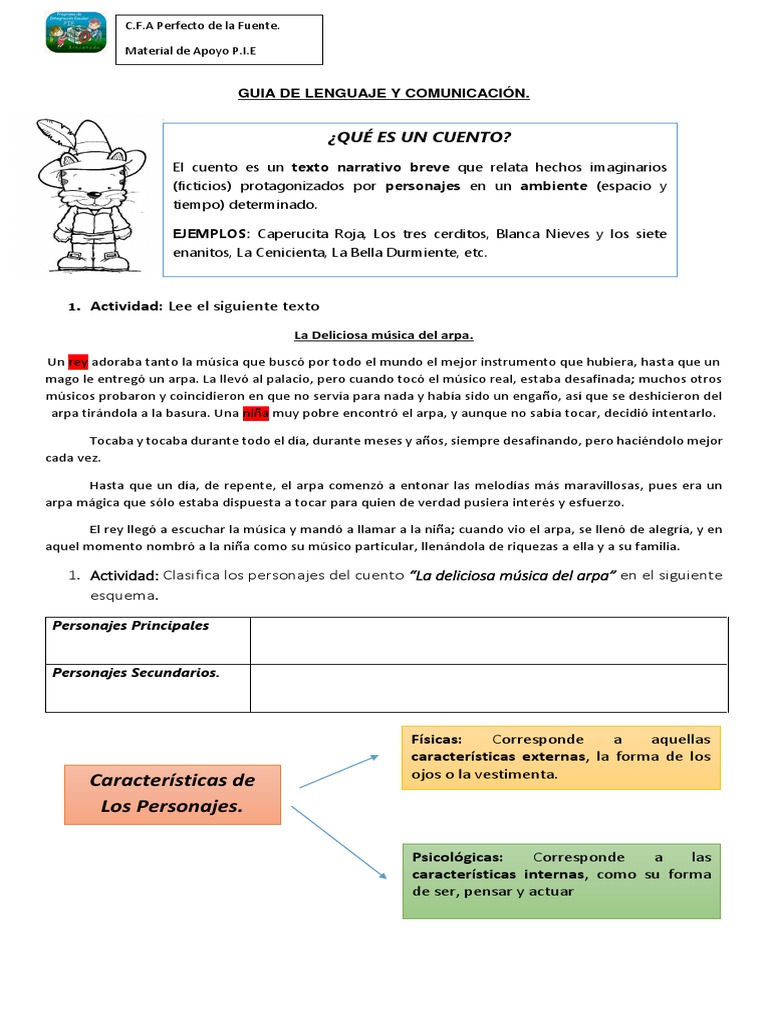 Guia El Cuento Personajes | PDF | Narrativa | Cuentos