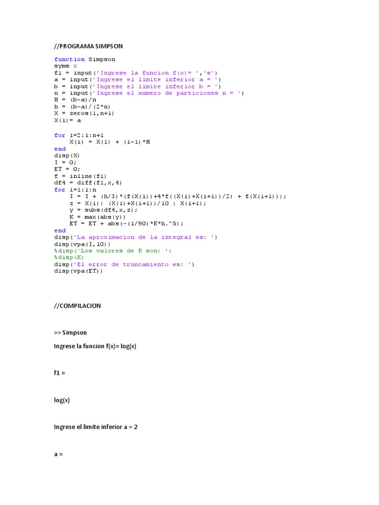 programa Simpson | PDF