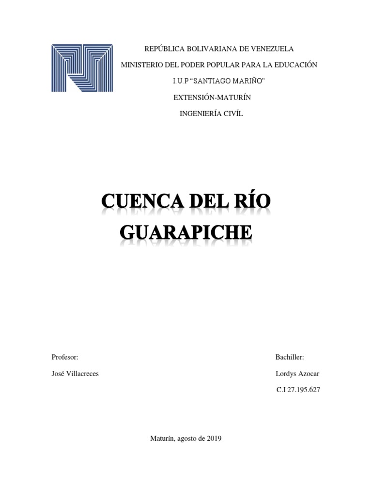 Cuenca Del Rio Guarapiche | PDF | Agua | Entorno natural