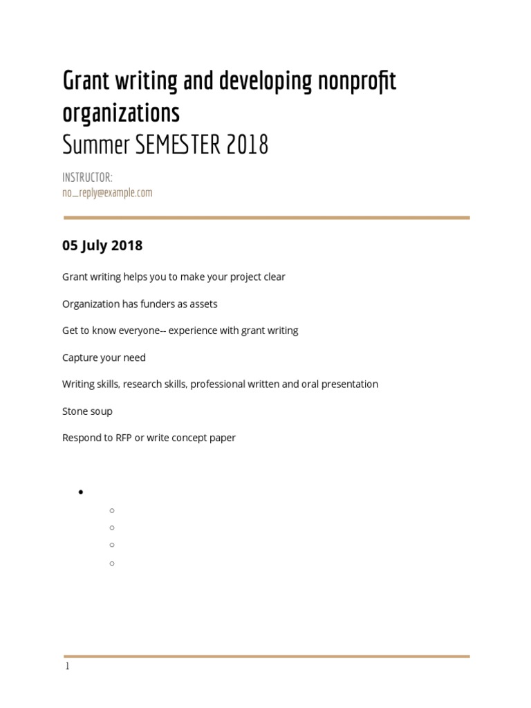 Grant Writing Class Notes | PDF | Career & Growth | Art