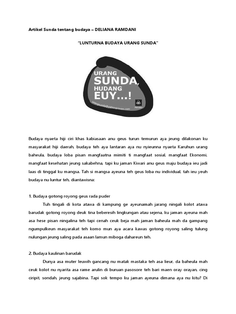 Artikel Sunda Tentang Budaya | PDF