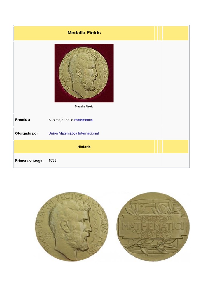 Medalla Fields | PDF | Ciencia y matemática