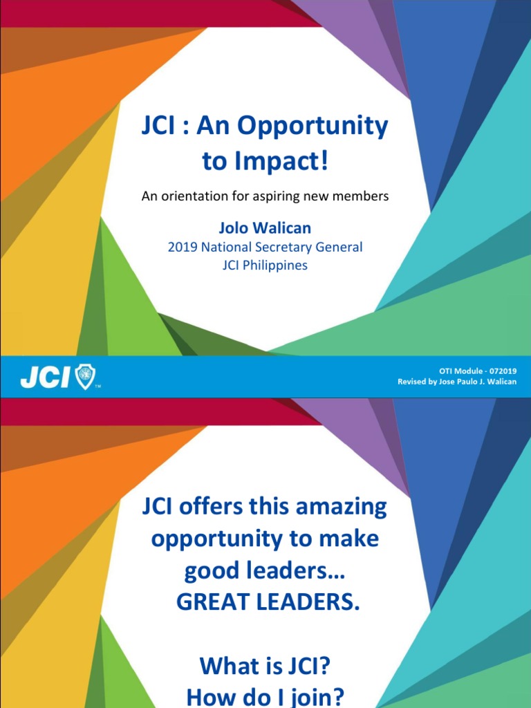 JCI: An Opportunity To Impact!: Jolo Walican | PDF | Luzon | Philippines