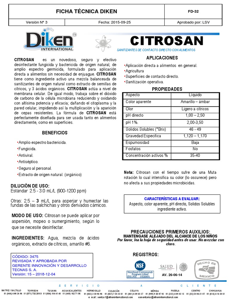 Citrosan | PDF | Sustancias químicas | Ciencias fisicas