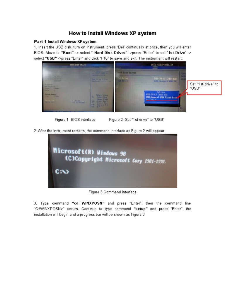 How To Install Windows XP System | PDF | Bios | Booting