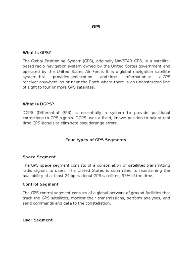 What Is Gps | PDF | Global Positioning System | Satellite