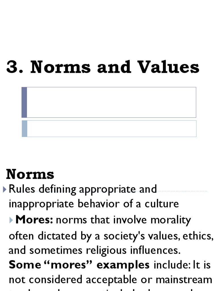Norms and Values | PDF | Value (Ethics) | Stereotypes