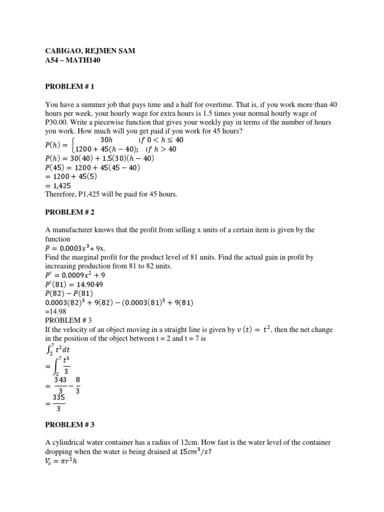 Math Problems and Solutions | PDF | Speed | Angle