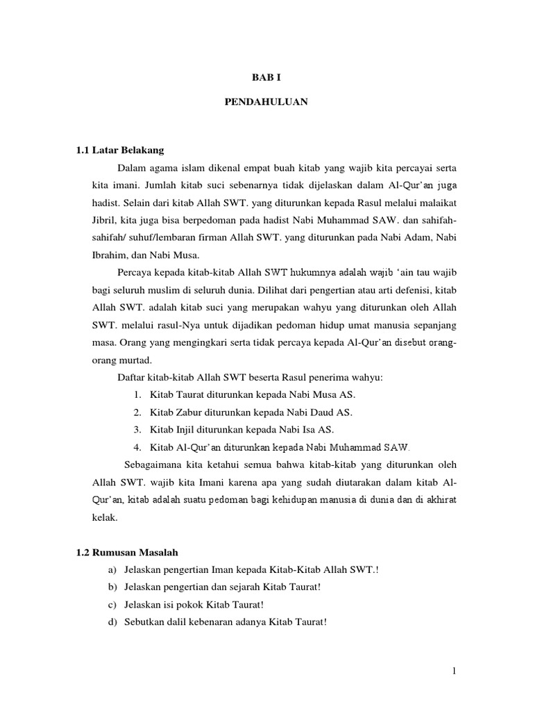 Sejarah dan Isi Kitab Taurat dalam Islam | PDF | Filsafat | Sejarah