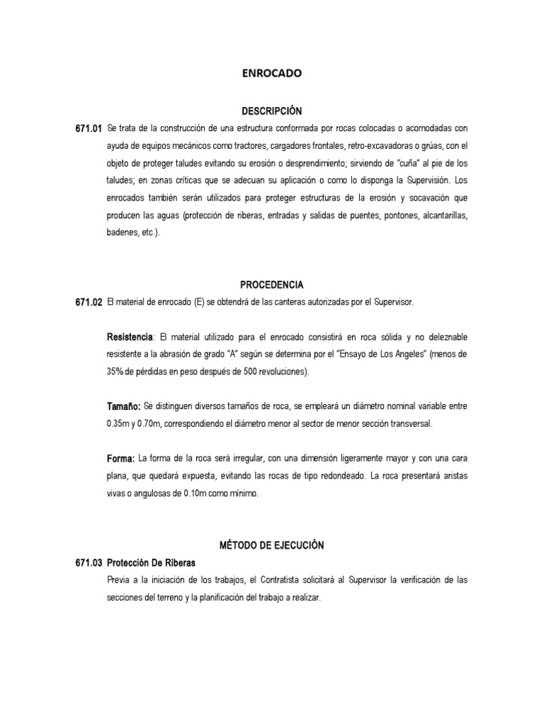 Enrocado | PDF | Roca (geología) | Naturaleza