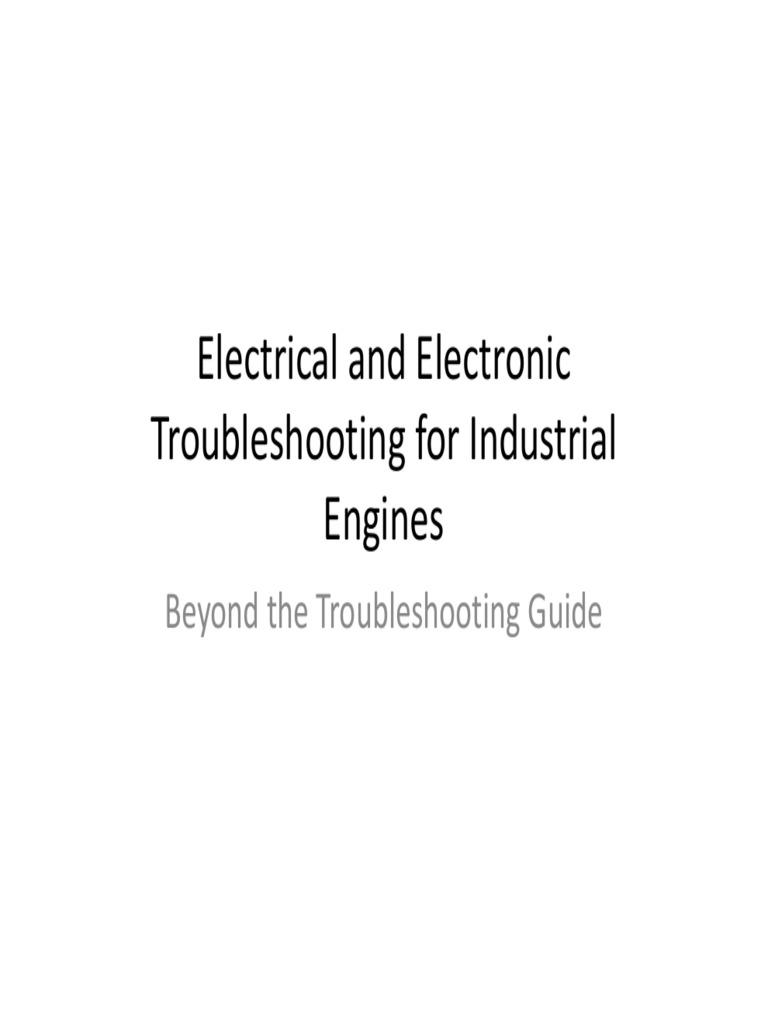 Electrical and Electronic Troubleshooting For Industrial Engines | PDF ...