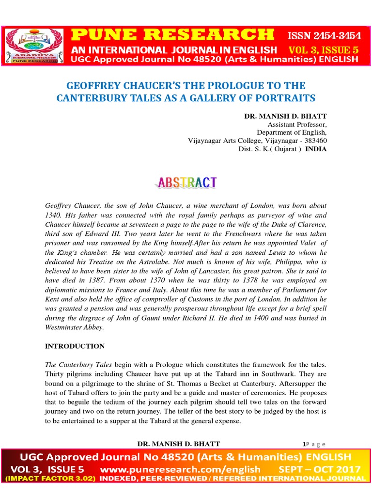 General Prologue To Canterbury Tales | PDF | The Canterbury Tales ...