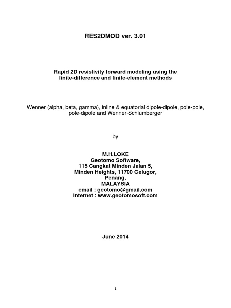 Manula RES2DMOD | PDF | File Format | Contour Line