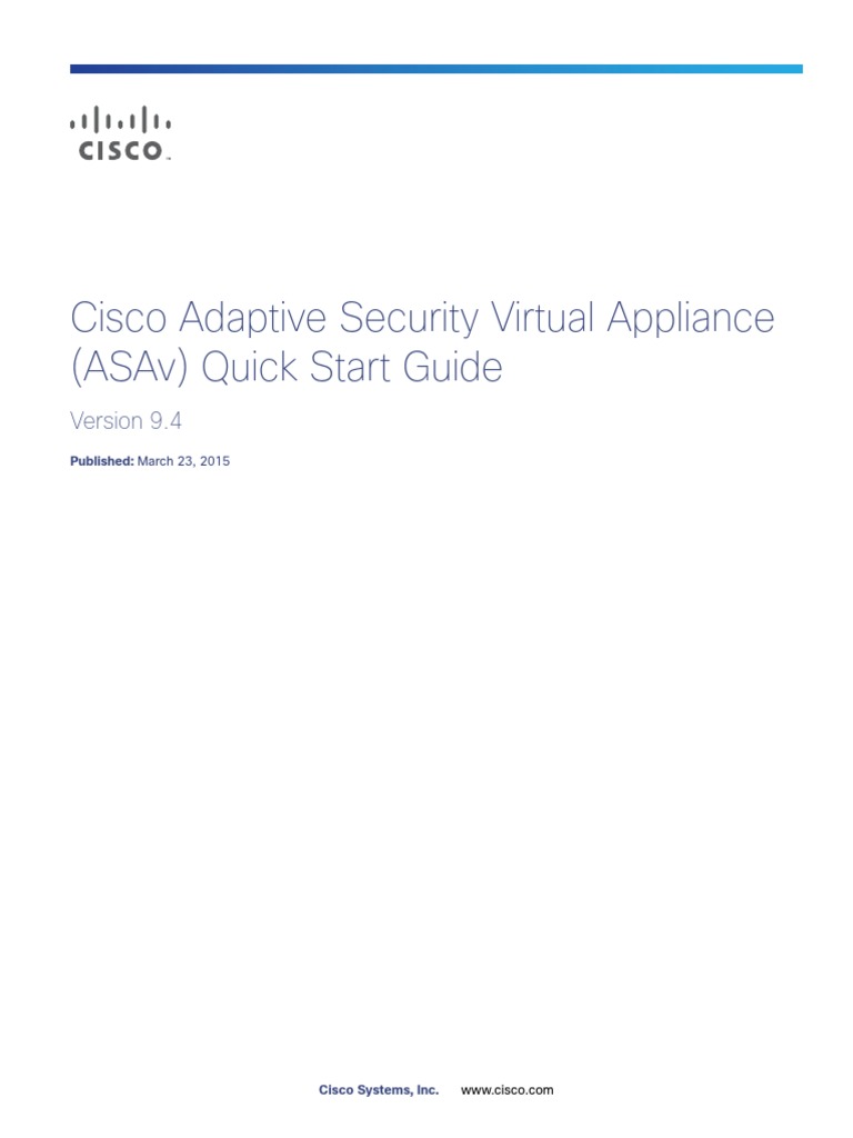 Cisco Adaptive Security Virtual Appliance (Asav) Quick Start Guide ...