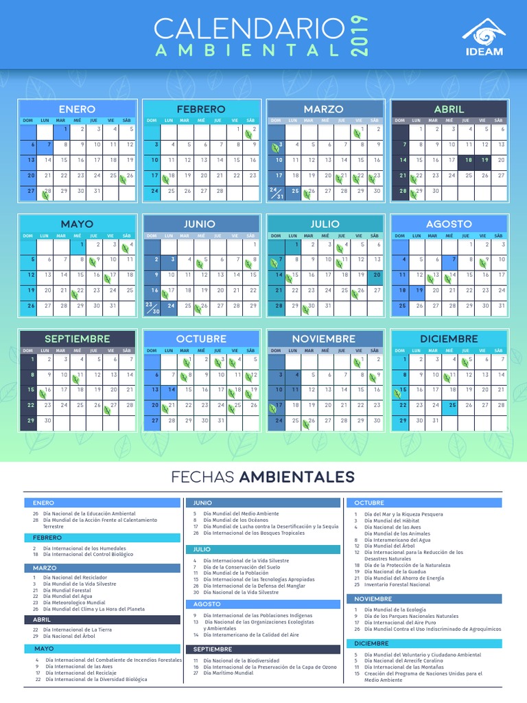 Calendario Ambiental 2019 | PDF | Entorno natural | Tierra