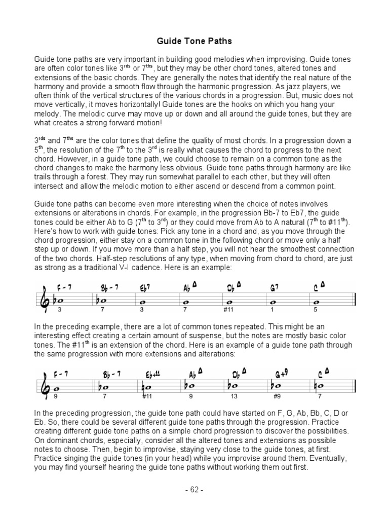 Guide Tone Paths PDF | PDF