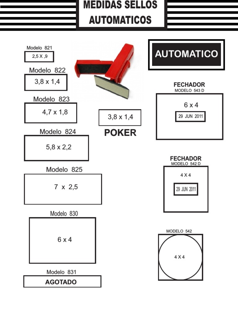 Medidas de Sellos Automáticos | PDF | Hogar, jardinería y bricolaje