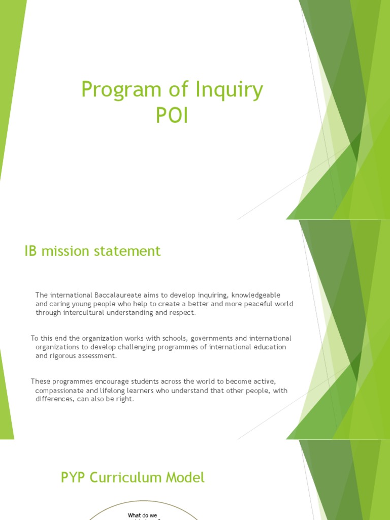 Program of Inquiry POI | PDF