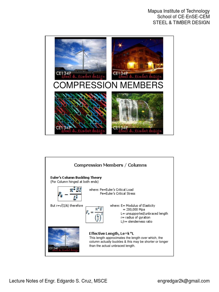 Compression Members | PDF | Buckling | Column