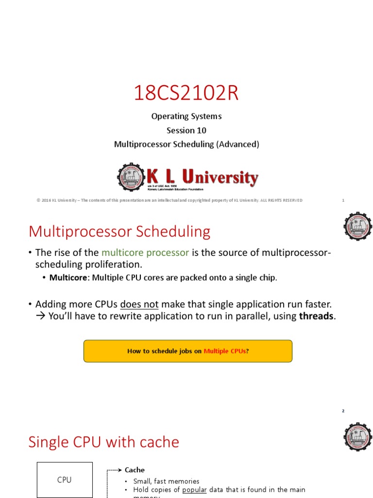 Multiprocessor Scheduling (Advanced) | PDF | Cpu Cache | Scheduling (Computing)